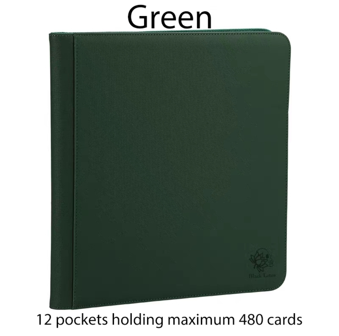 Black Lotos 12 Pocket Zip Binder (480 Cards) – Green - Waifu Chronicles ...